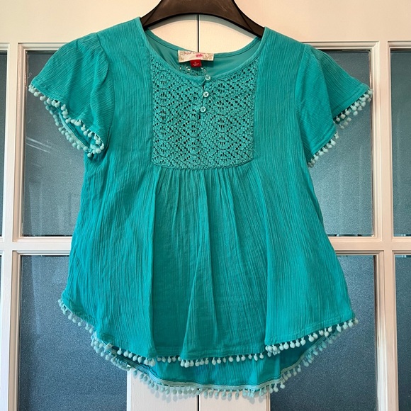 Red Camel | Shirts & Tops | Red Camel Girls Flutter Sleeve Teal Tunic ...